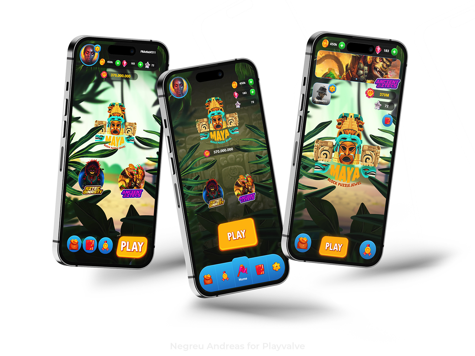 Home Screen UI - Puzzle Block Game by Negreu Andreas on Dribbble