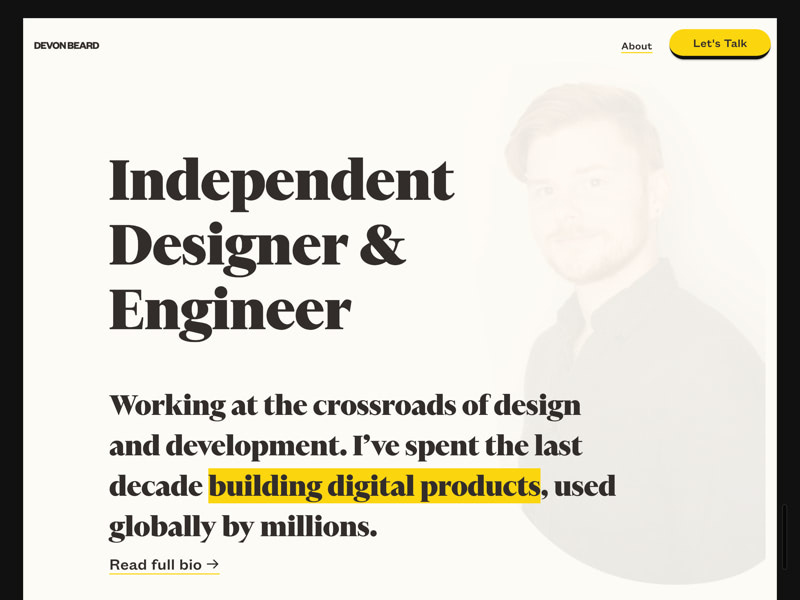 Personal Site by Devon Beard on Dribbble