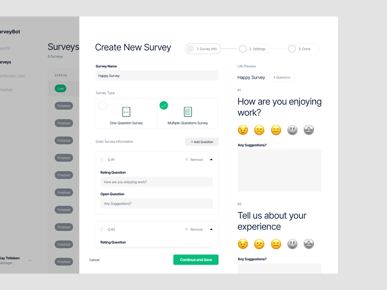 SurveyBot - Create New Survey Page Design by Aziz Design on Dribbble