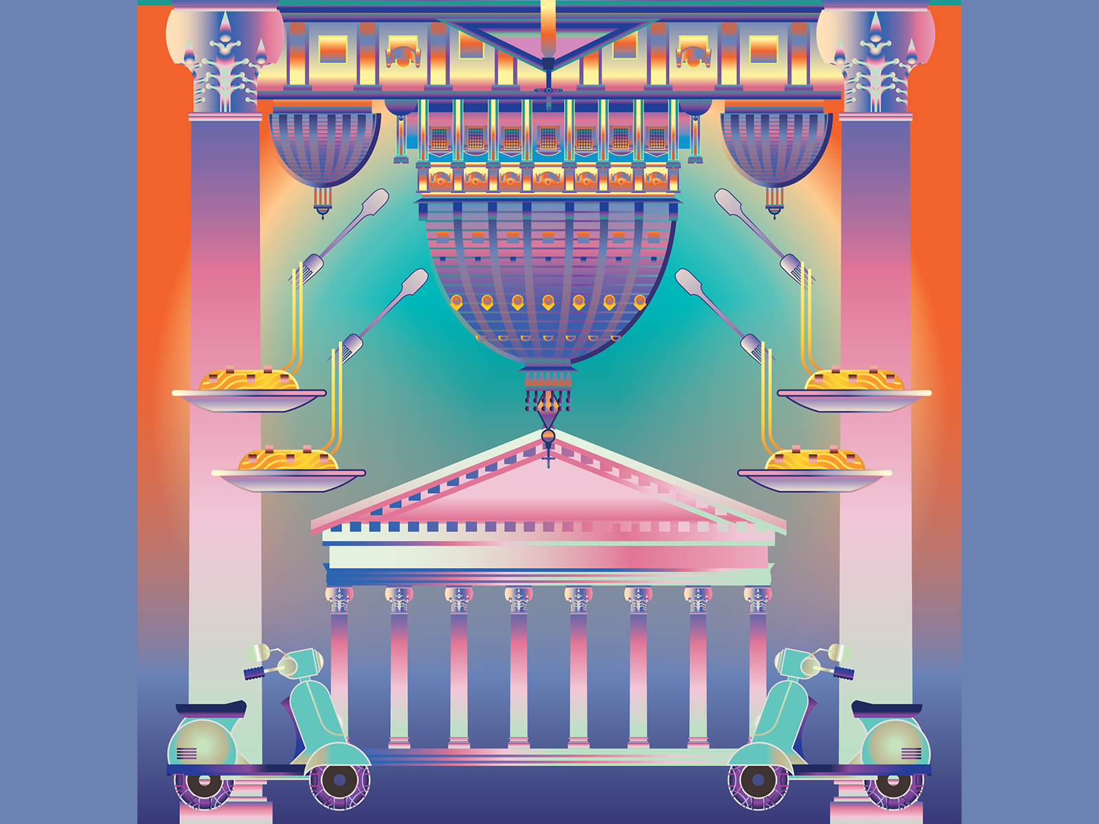 Illustrated cities - Rome, Italy by Käthrine on Dribbble