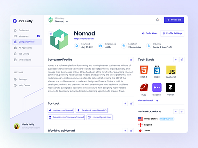 Jobhuntly - Applicant Dashboard by Illiyin Studio on Dribbble
