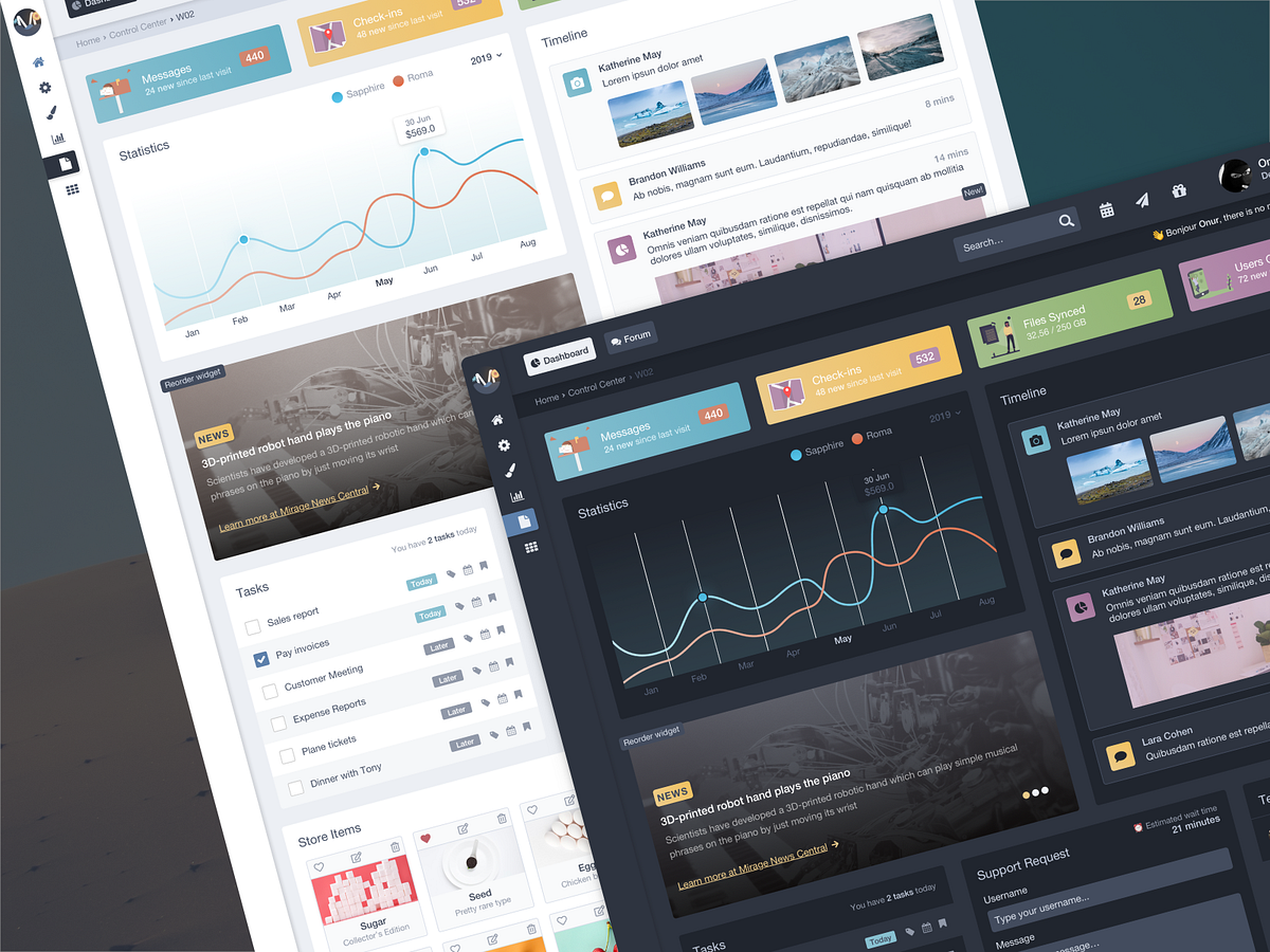 Mirage Theme & Layout by Onur Senture on Dribbble