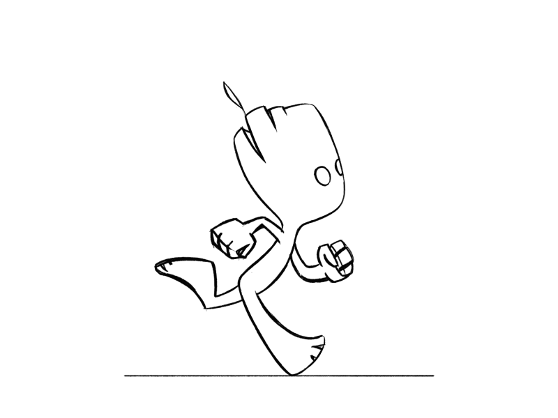 baby Groot rough animation by Olga Kutovaya on Dribbble