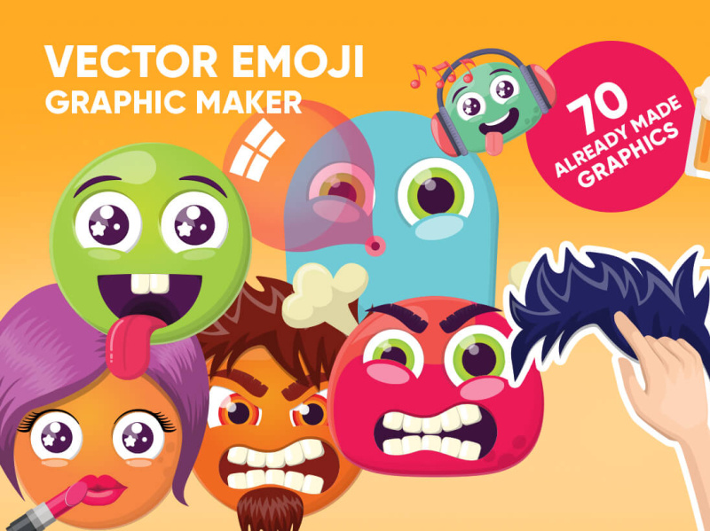 Vector Emoji Graphic Maker by GraphicMama on Dribbble