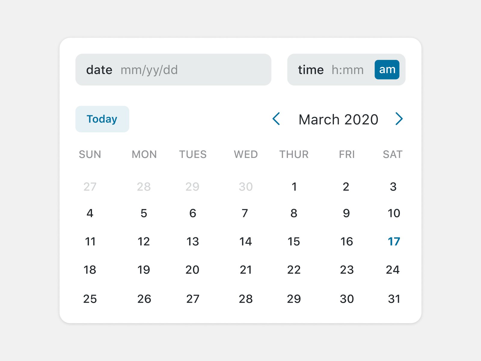 Date Picker by David Woolf on Dribbble