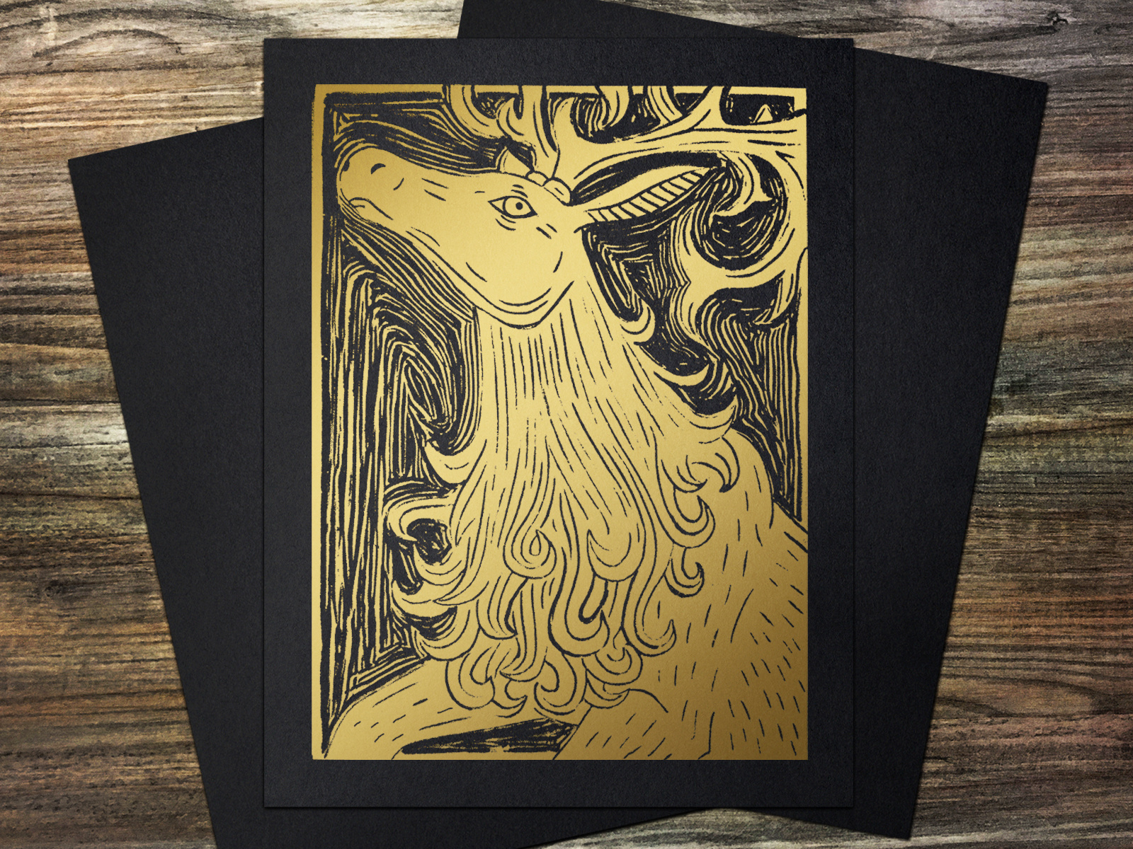 Reindeer Linocut Illustration by Brittany Lauren Davis on Dribbble