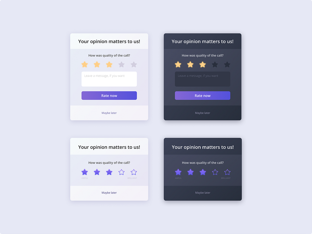 Rating popup by Goga on Dribbble