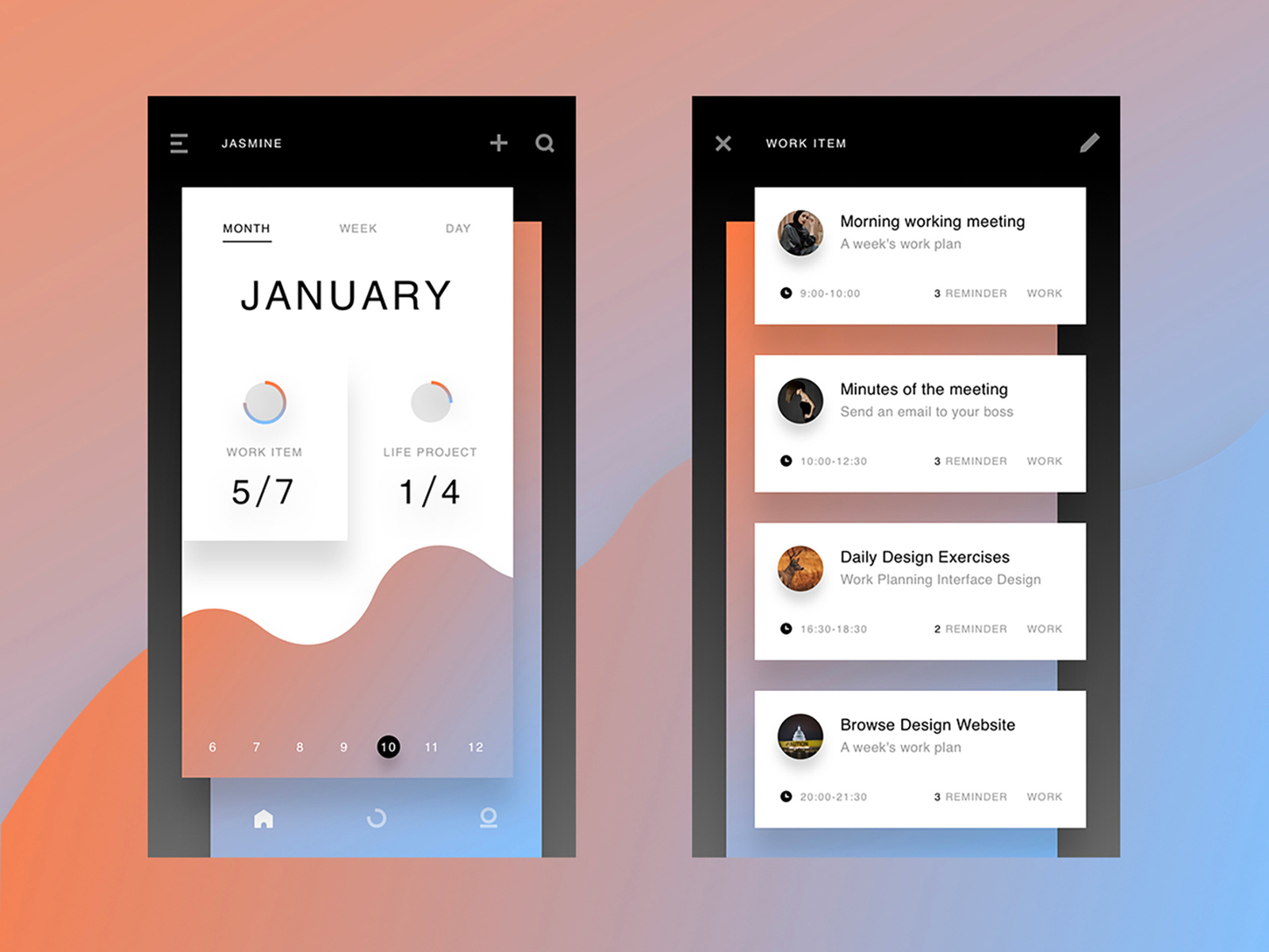 Work Planning Interface by Jasmine on Dribbble