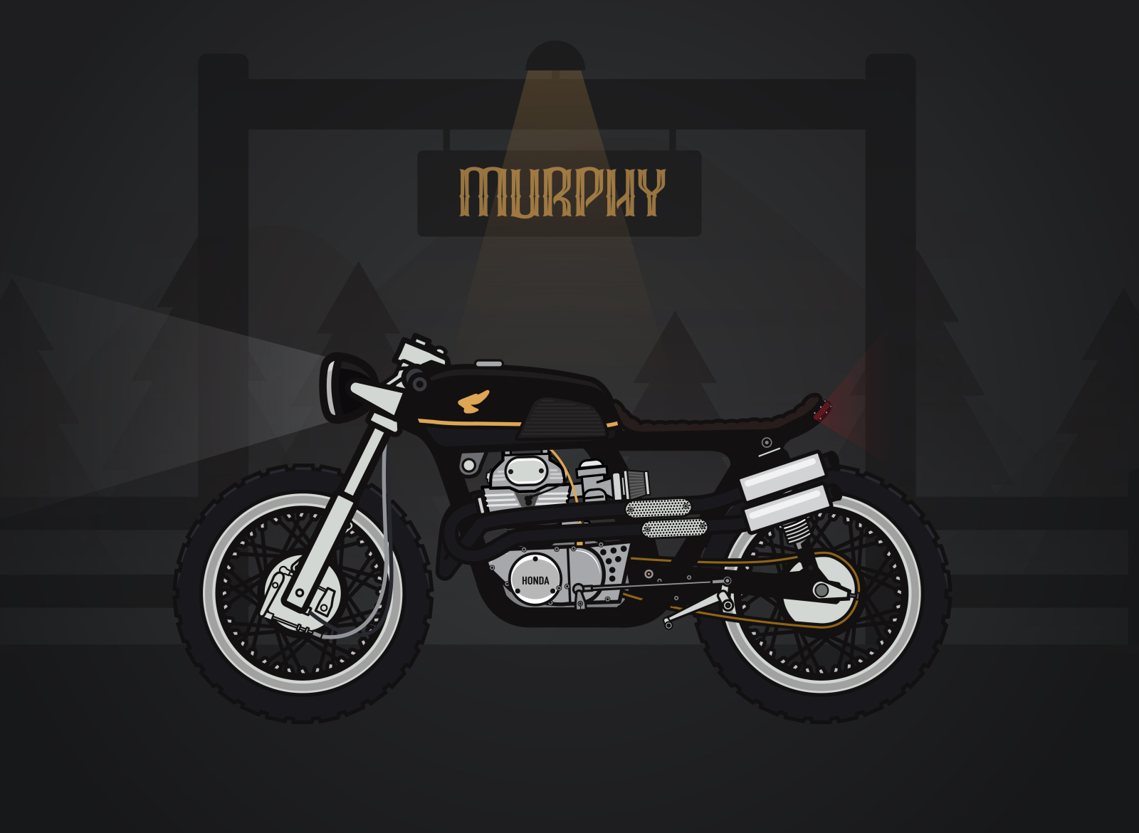 "Murphy" 1972 Honda CL350 Brat Café Racer by Kat Stovall on Dribbble