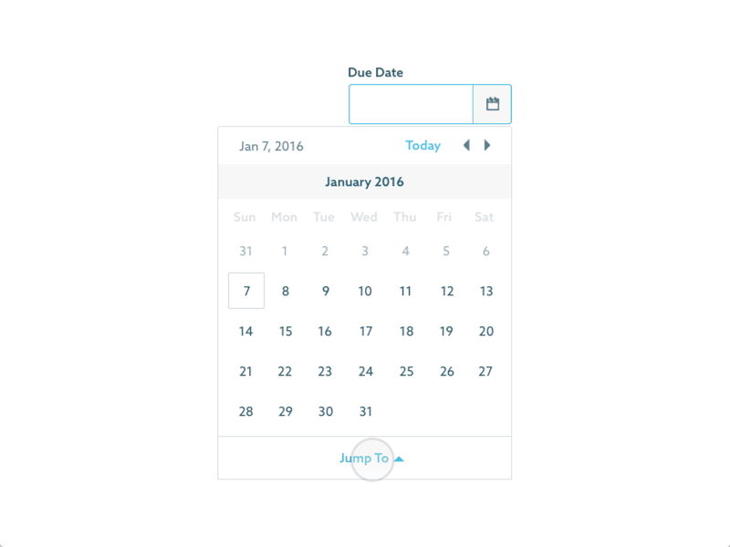 "Jump To" Datepicker Concept by Chad Bercea on Dribbble