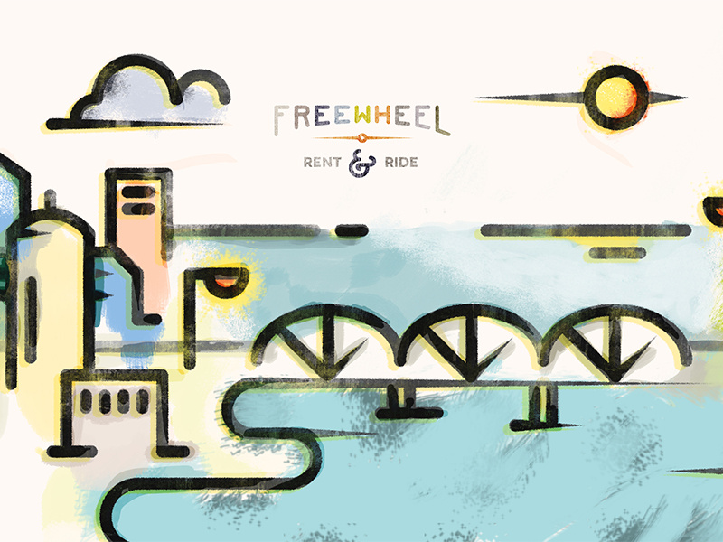 Freewheel Illustration by Alex Malkiewicz on Dribbble