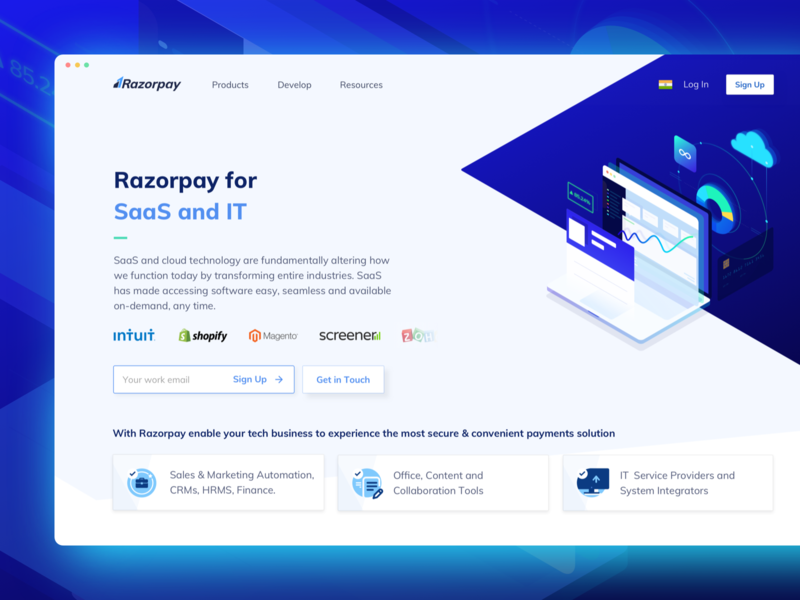 Razorpay for SaaS and IT by rahul chandh for Razorpay Design on Dribbble