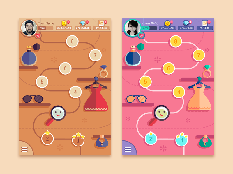game ui by yuanzi0410 on Dribbble