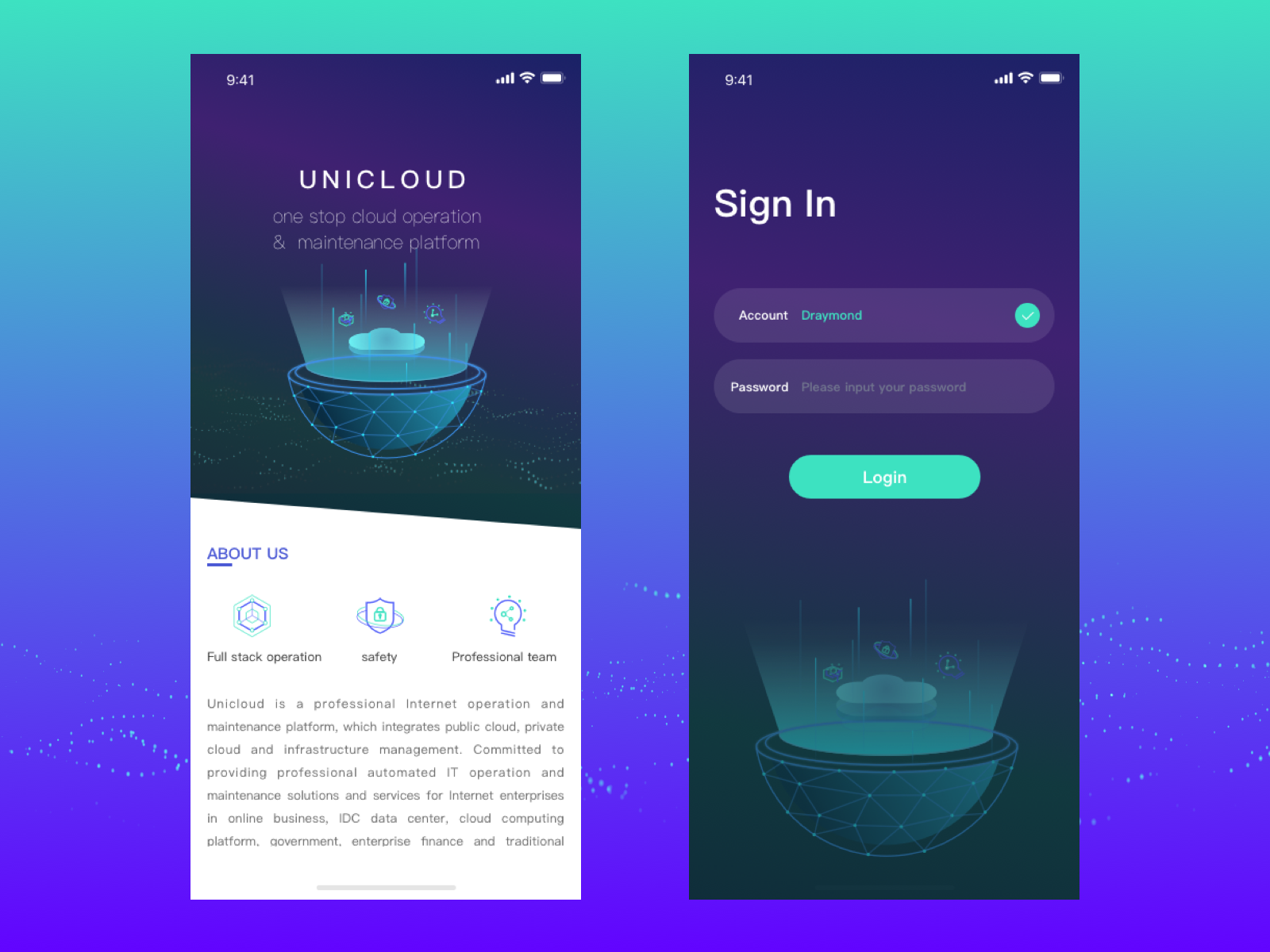 Cloud service app by Draymond on Dribbble