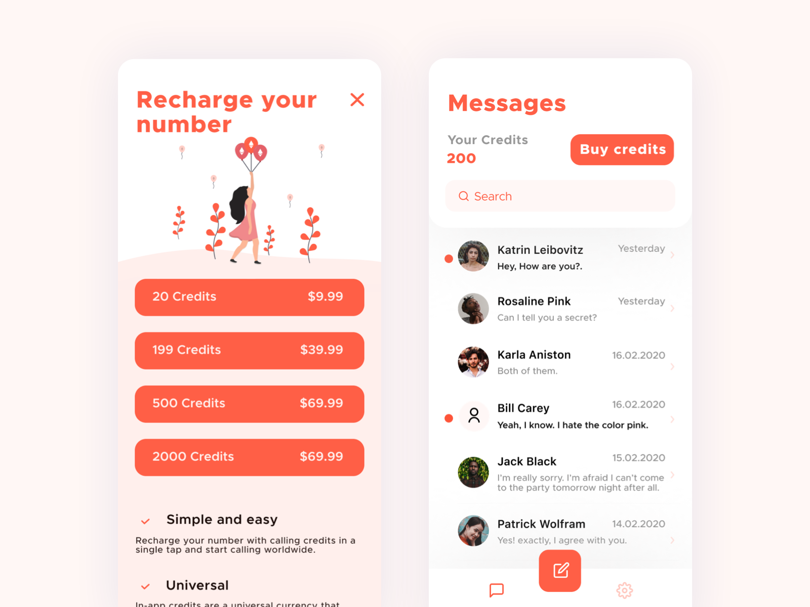 Texter: 2nd Number for Texting by Katarina for Nice100Team on Dribbble
