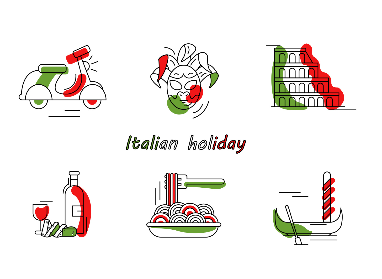 Italian icons pack by A L I N A on Dribbble