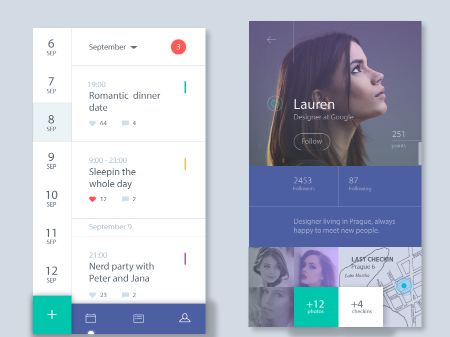 Calendar App Design by Studio 8 on Dribbble