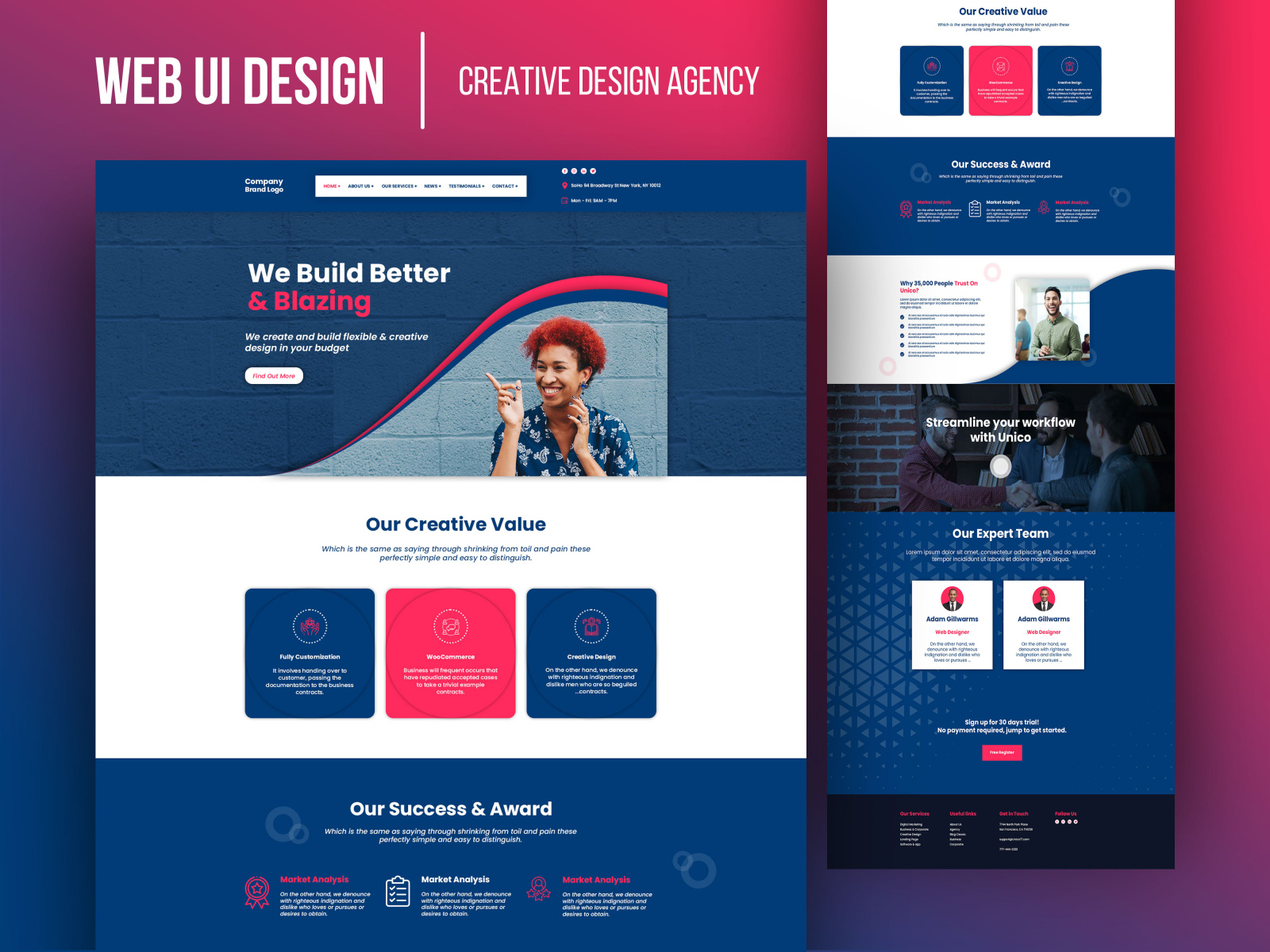 Creative Design Agency Web UI Template Design by Md Alamgir Islam on ...