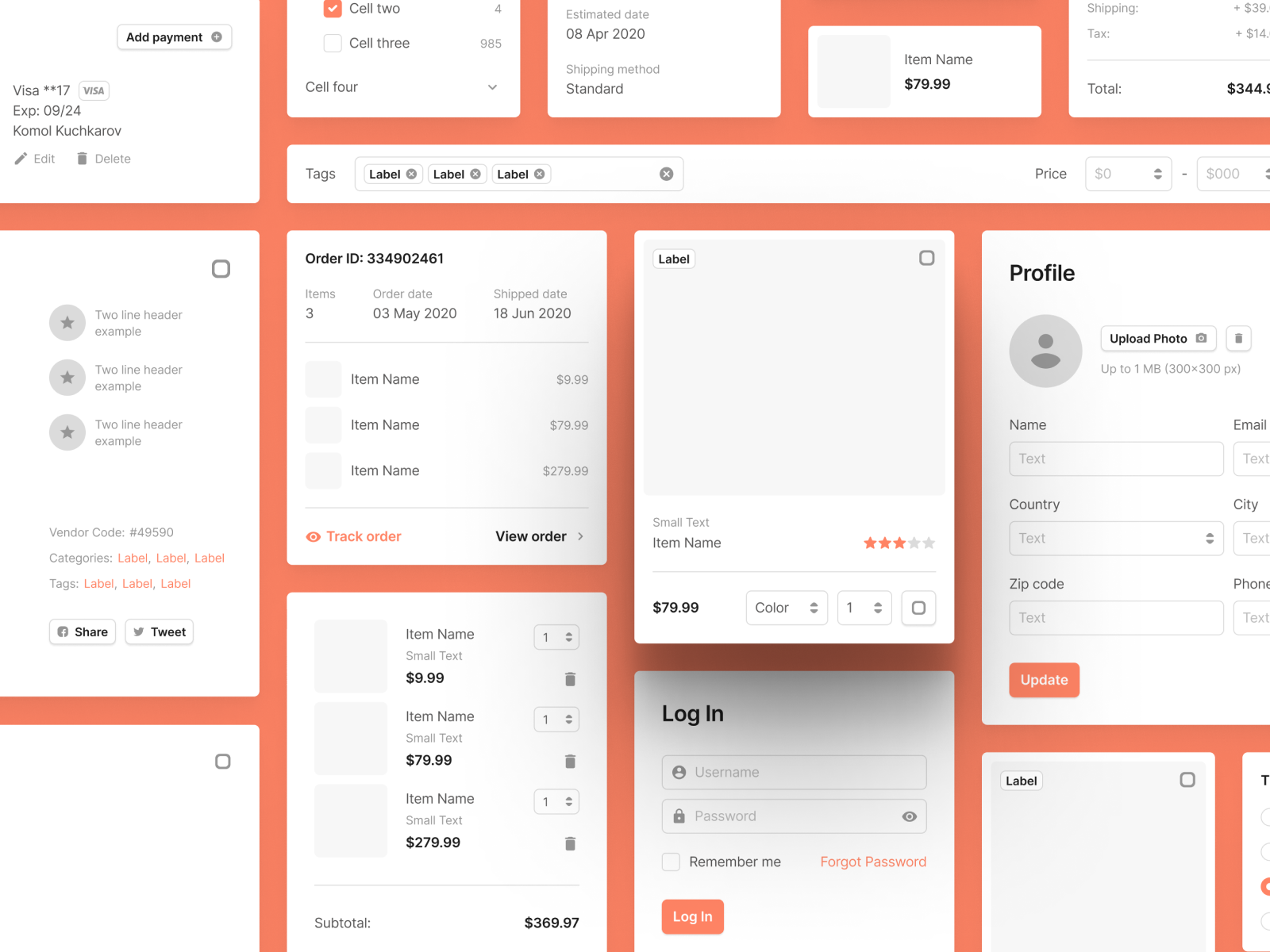 Sections Ecommerce Wireframe Kit by Pixsellz on Dribbble