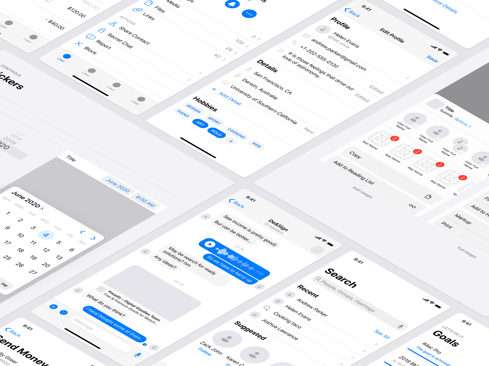 Fragments iOS Wireframe Kit by Pixsellz on Dribbble