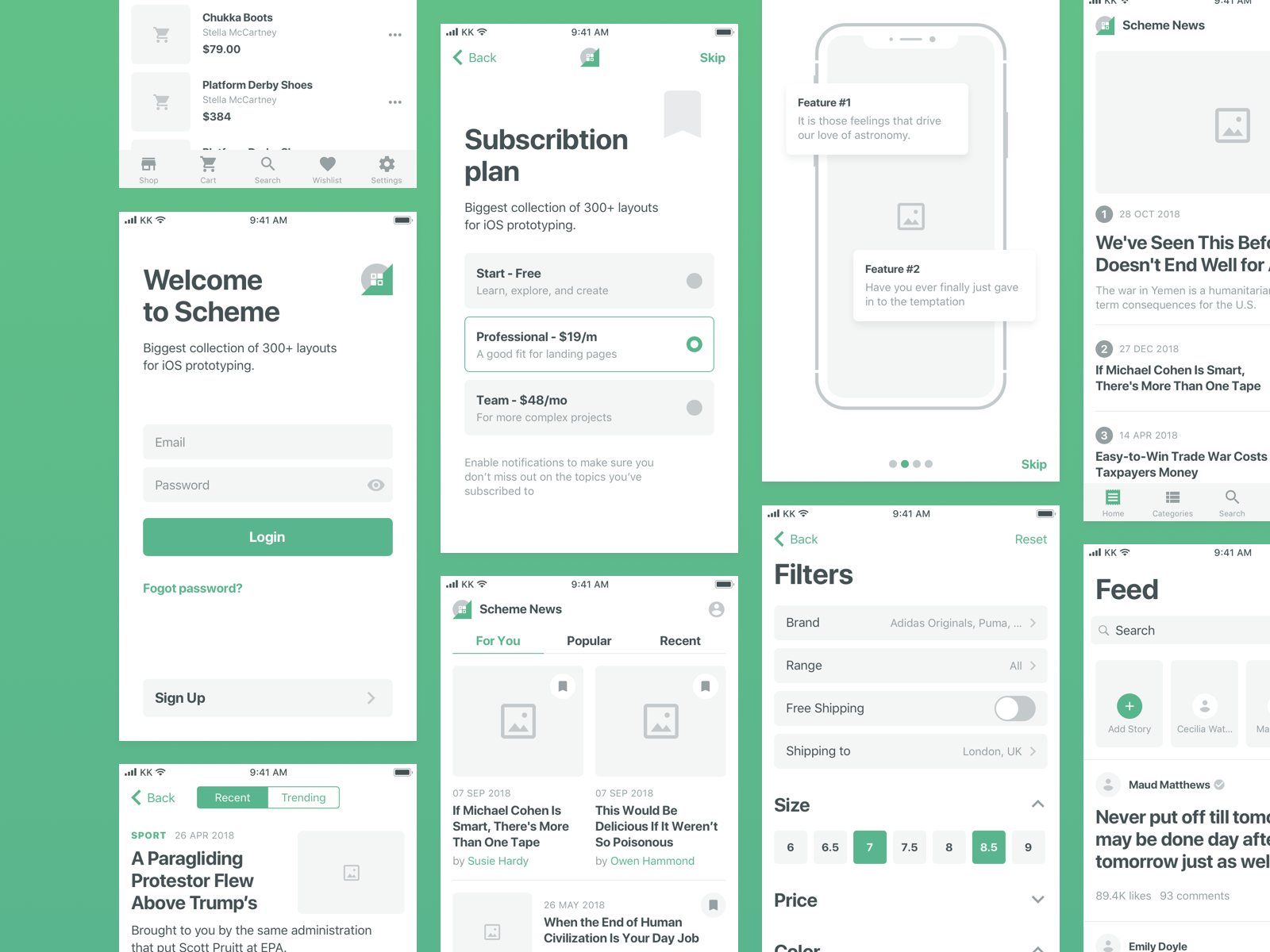 Scheme iOS Wireframe Kit by Pixsellz on Dribbble