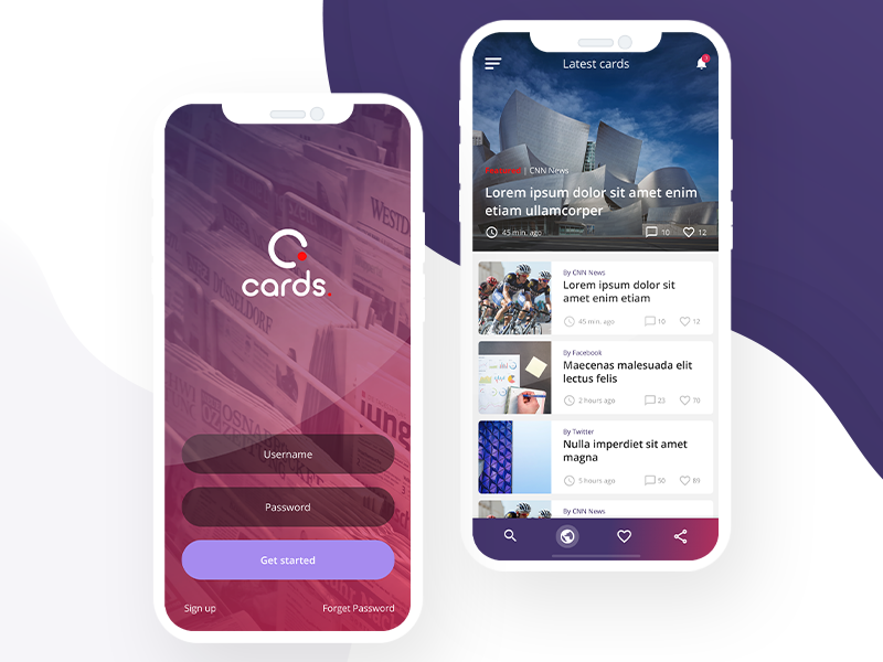 Cards - news app by Michał Olejniczak on Dribbble