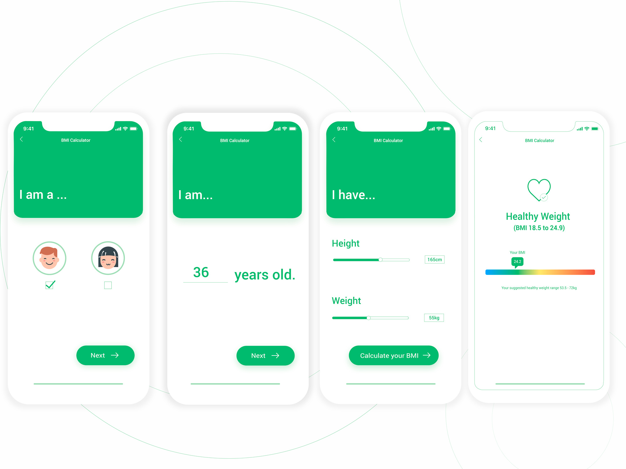 Daily UI 004- BMI Calculator by Simin liu on Dribbble