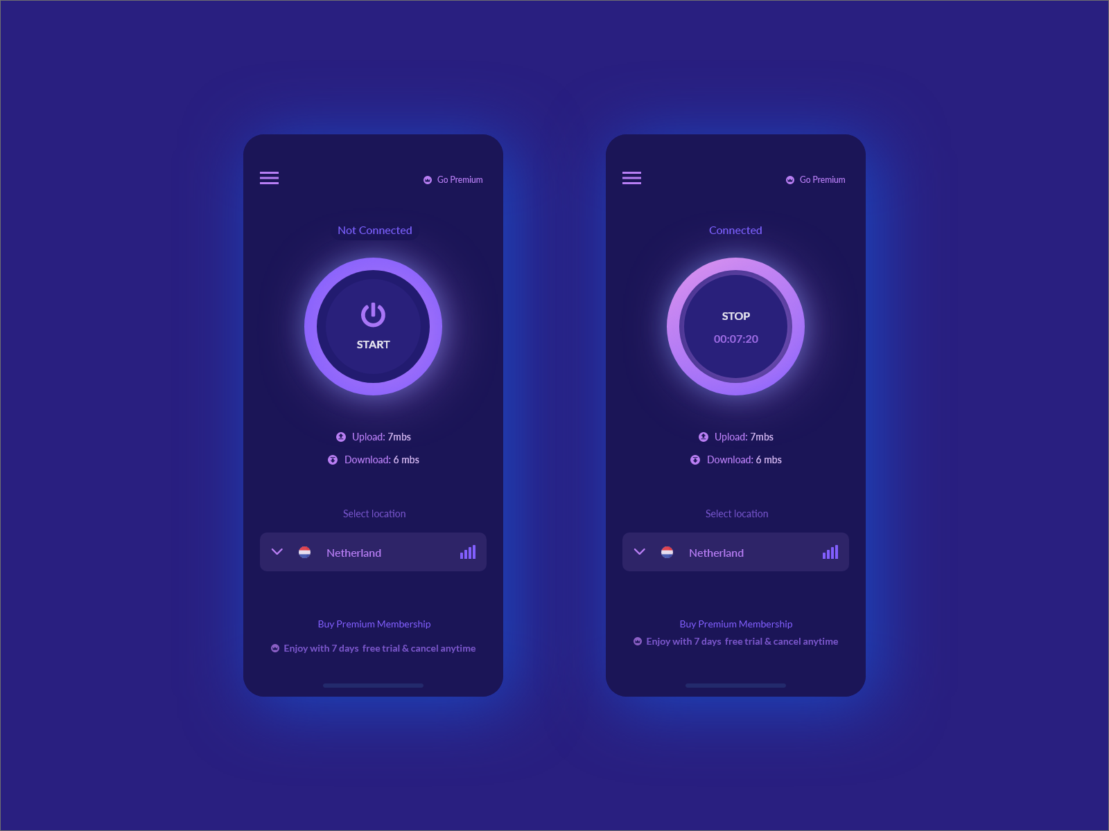 vpn app concept design by sourav barua on Dribbble