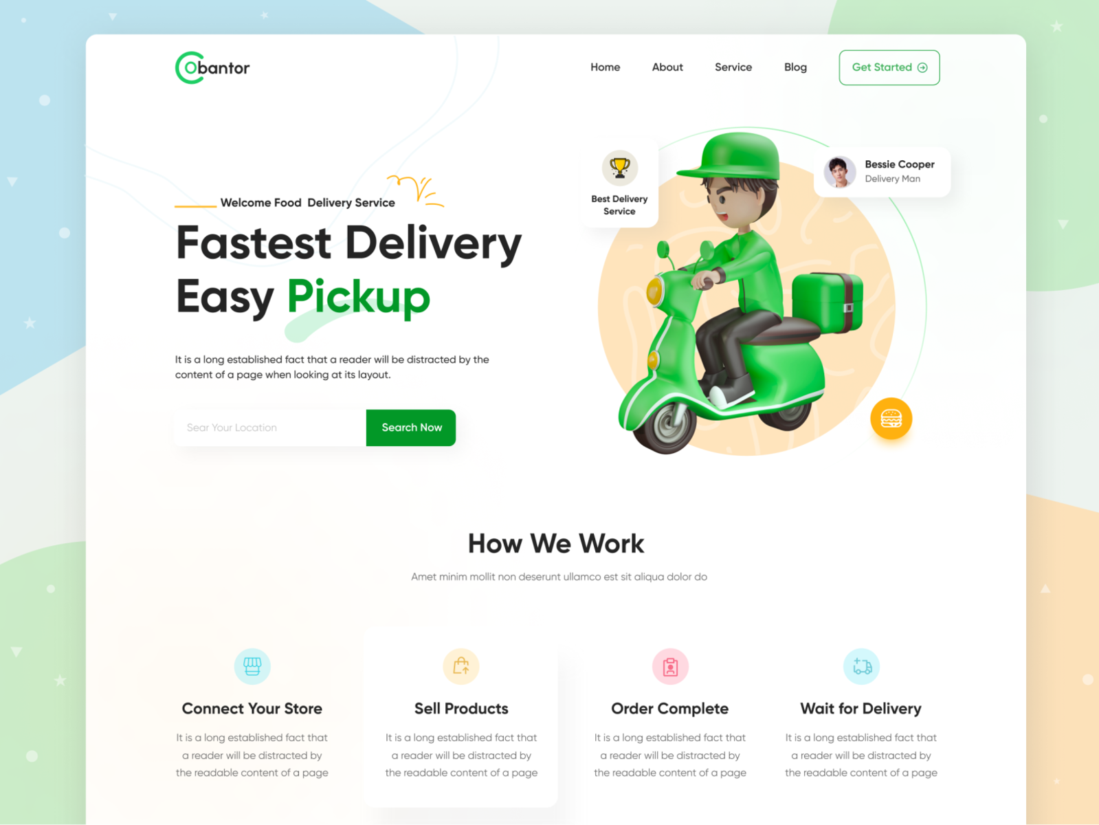 Food Delivery Service Header & Hero Exploration by sourav barua on Dribbble