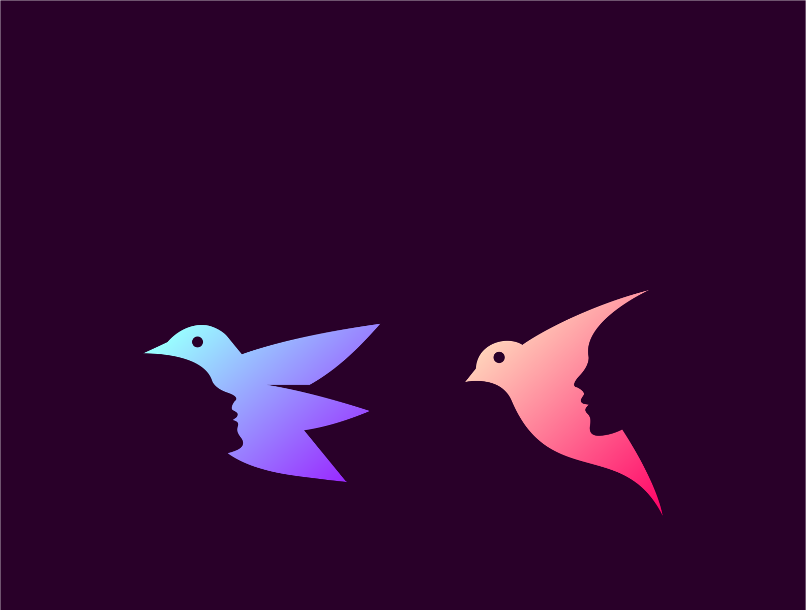 bird with face negative space by Alya Femile on Dribbble