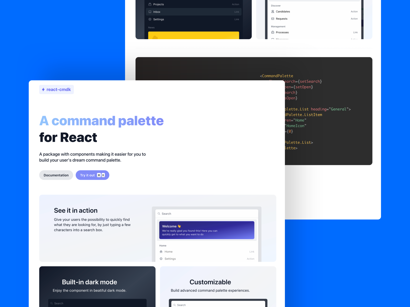 Command Palette landing page by Albin Groen on Dribbble