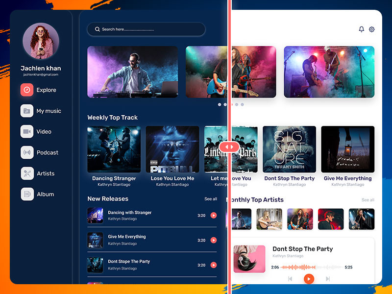 Music Player Dashboard by Sahjahan Sagor on Dribbble