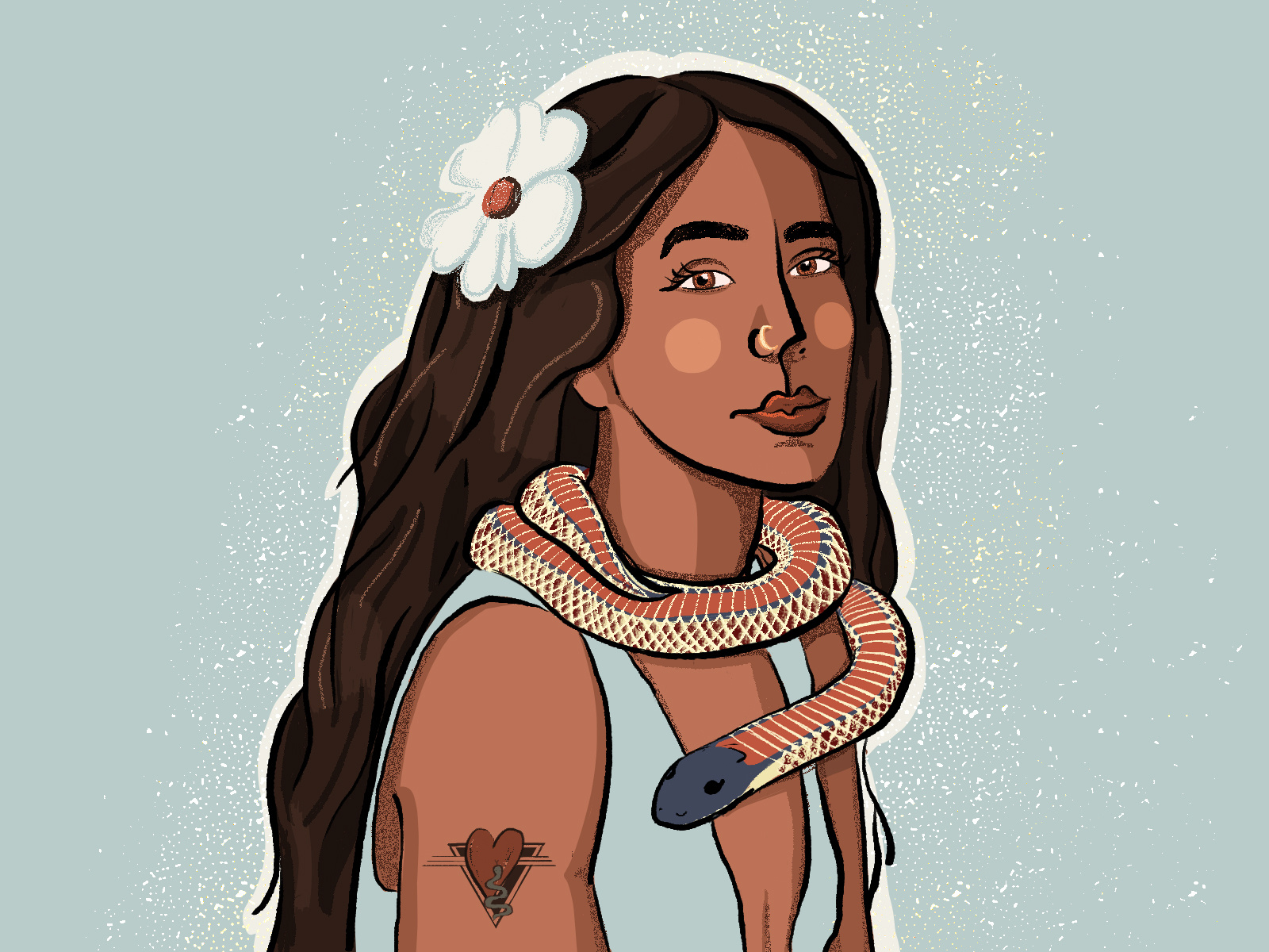 Portrait of a lady (and her snake?) by Joana Belo on Dribbble