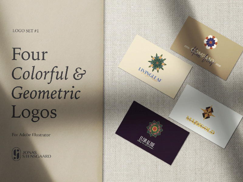 Free Four Colorful Geometric Logos Uncompleted by Creativetacos on Dribbble