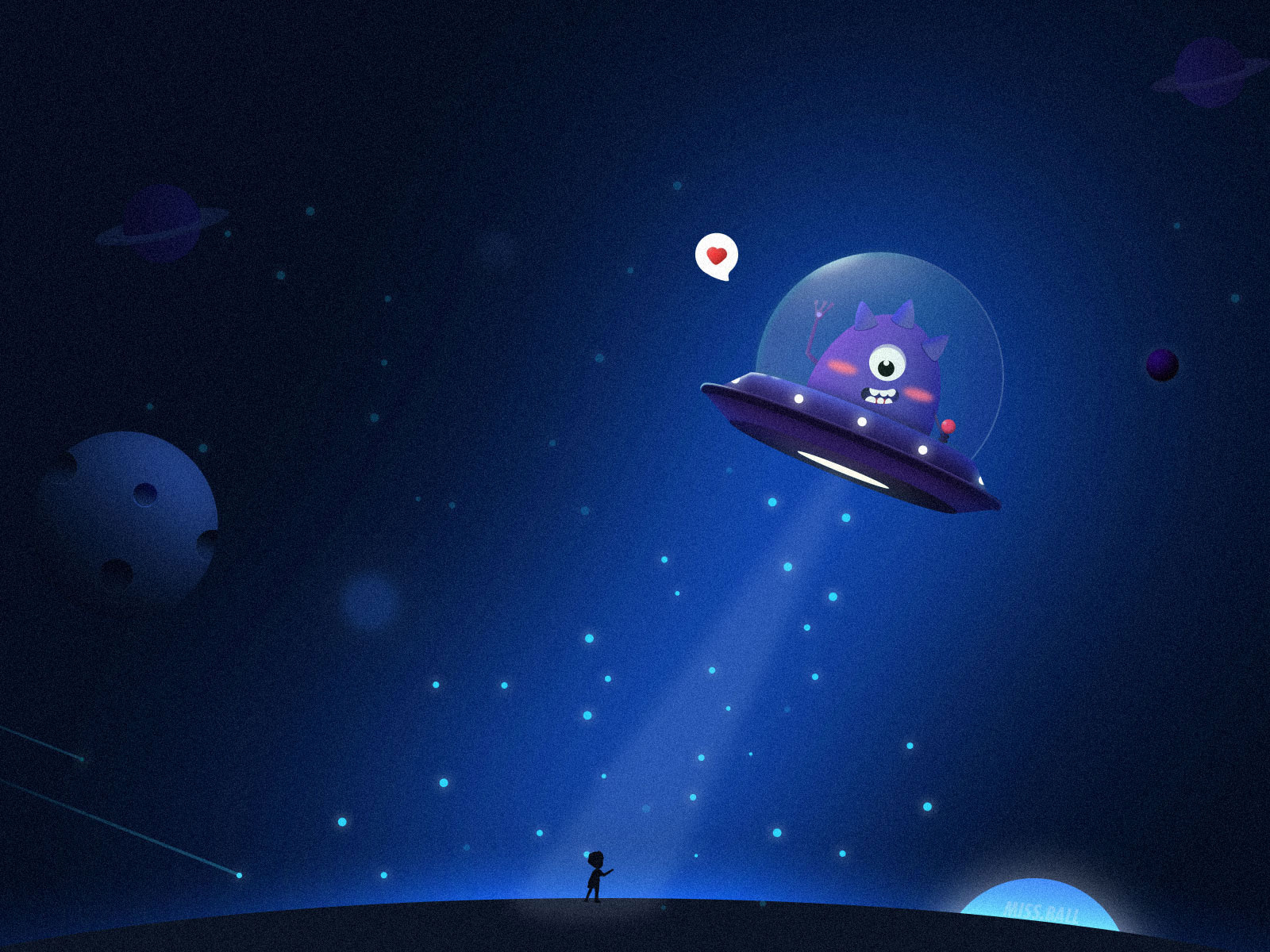 alien is going back home by Miss Ball on Dribbble