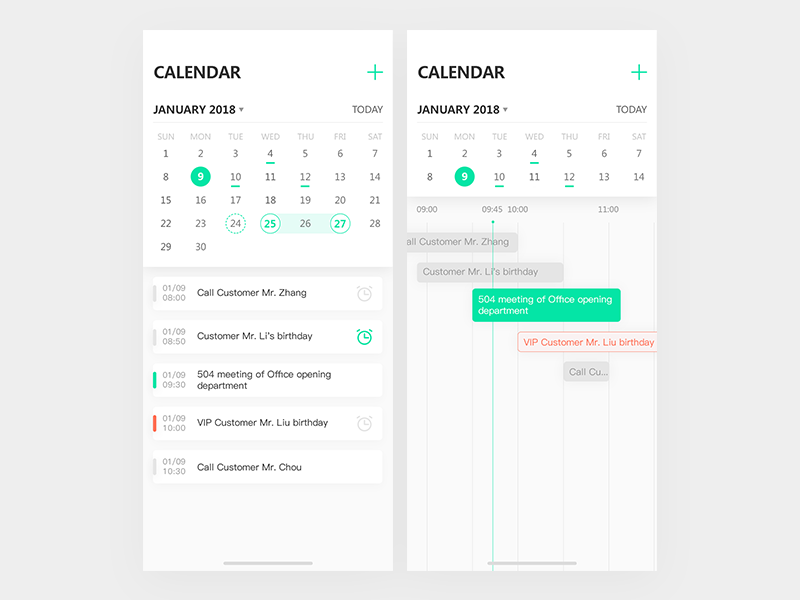 Calendar by AsuraZhang on Dribbble