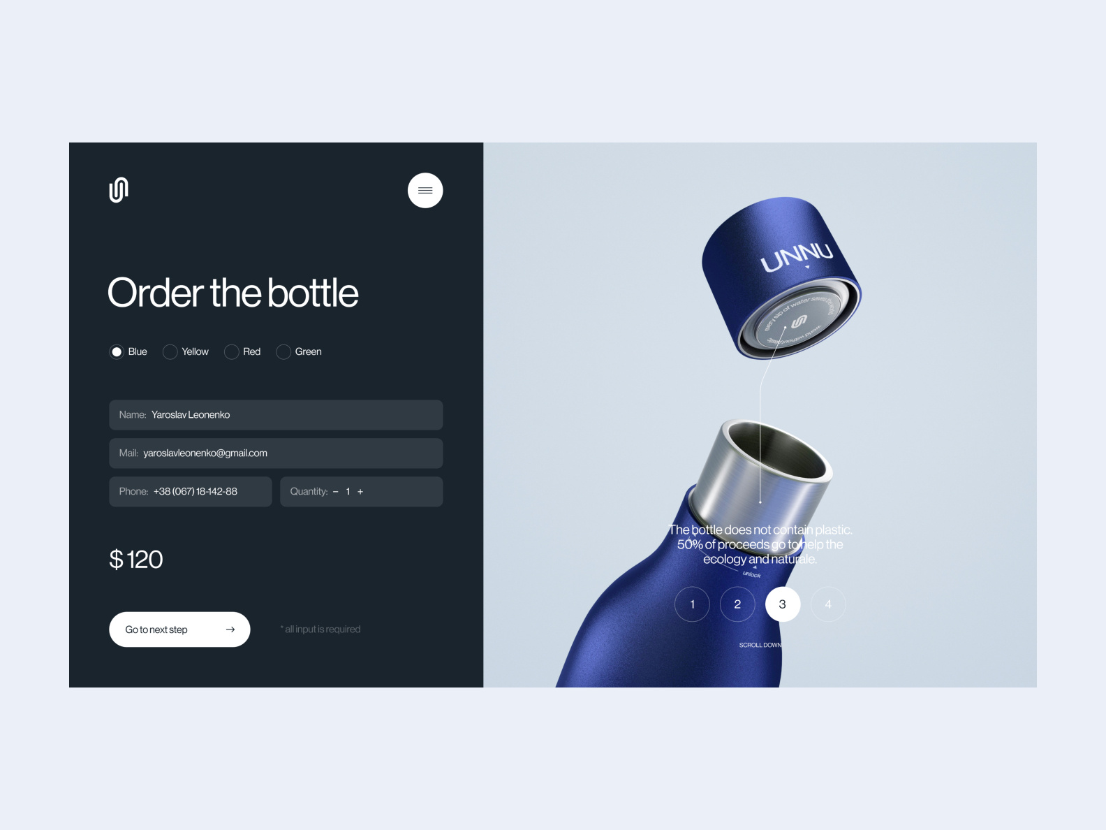 Water Bottle UNNU by Yaroslav Leonenko on Dribbble
