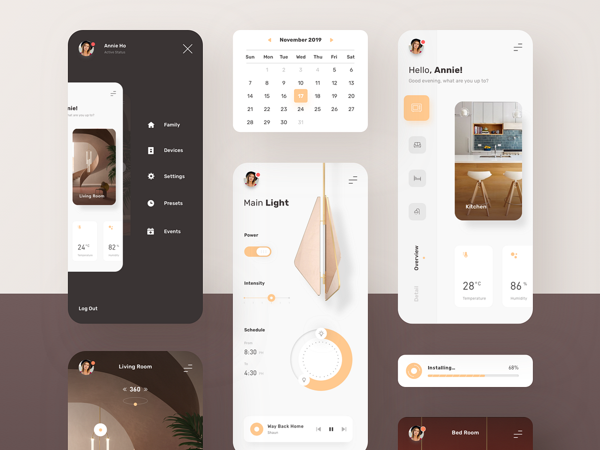 Smart Home App 2 by Pham Huy for Fireart Studio on Dribbble