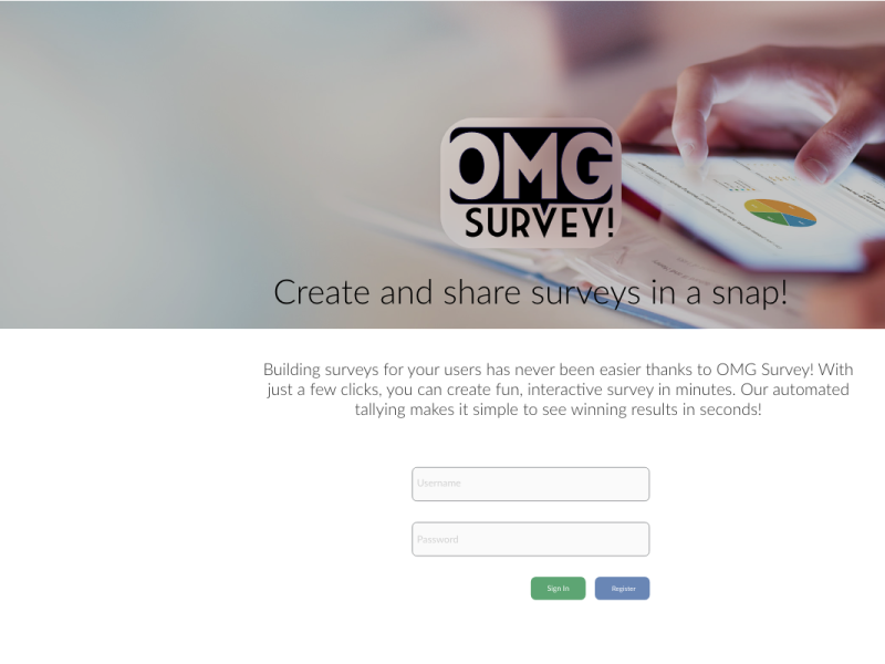 OMG Survey Prototype - Home screen by Edward Adams on Dribbble