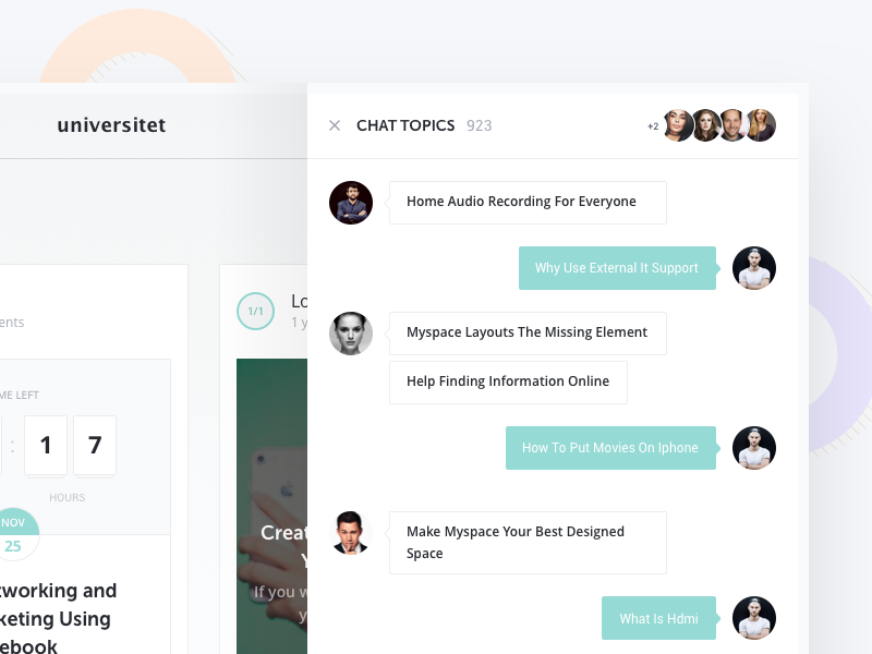 Universitet chat by Bohdan Kononets for Flatstudio on Dribbble