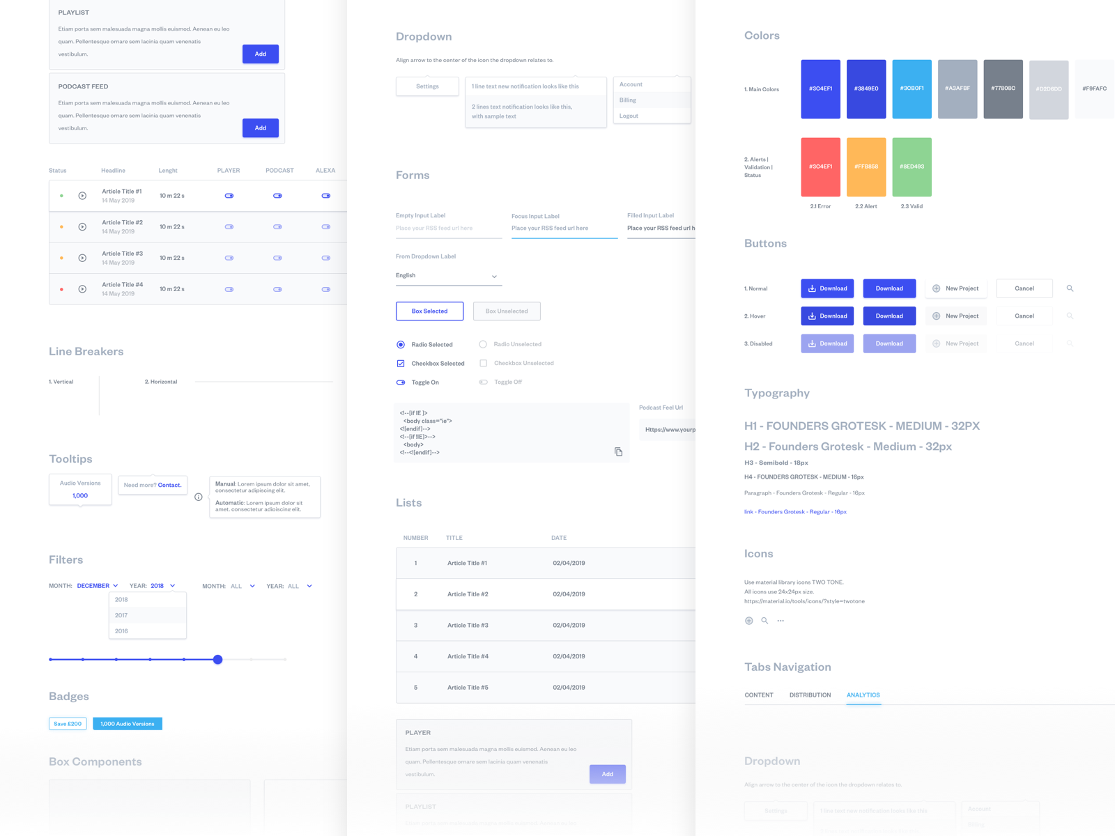 Audmatic/speechkit.io UI StyleGuide by João Borges on Dribbble