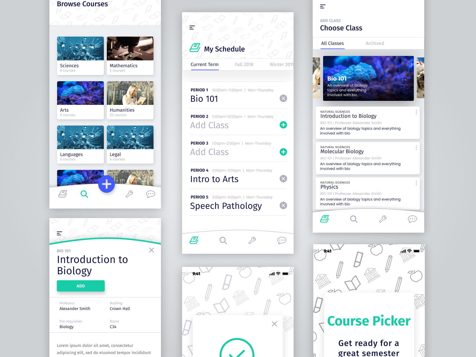 Course Selector App by David Lipman on Dribbble