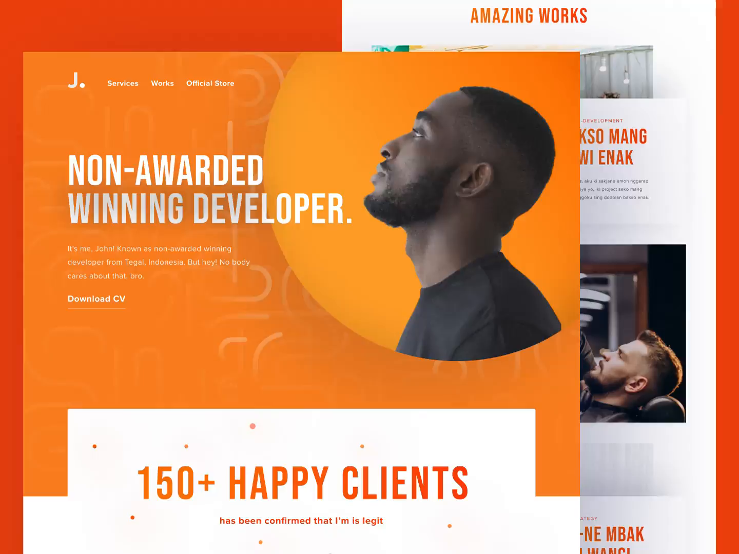 JOHN - Developer Portfolio Website by Malik Abimanyu on Dribbble