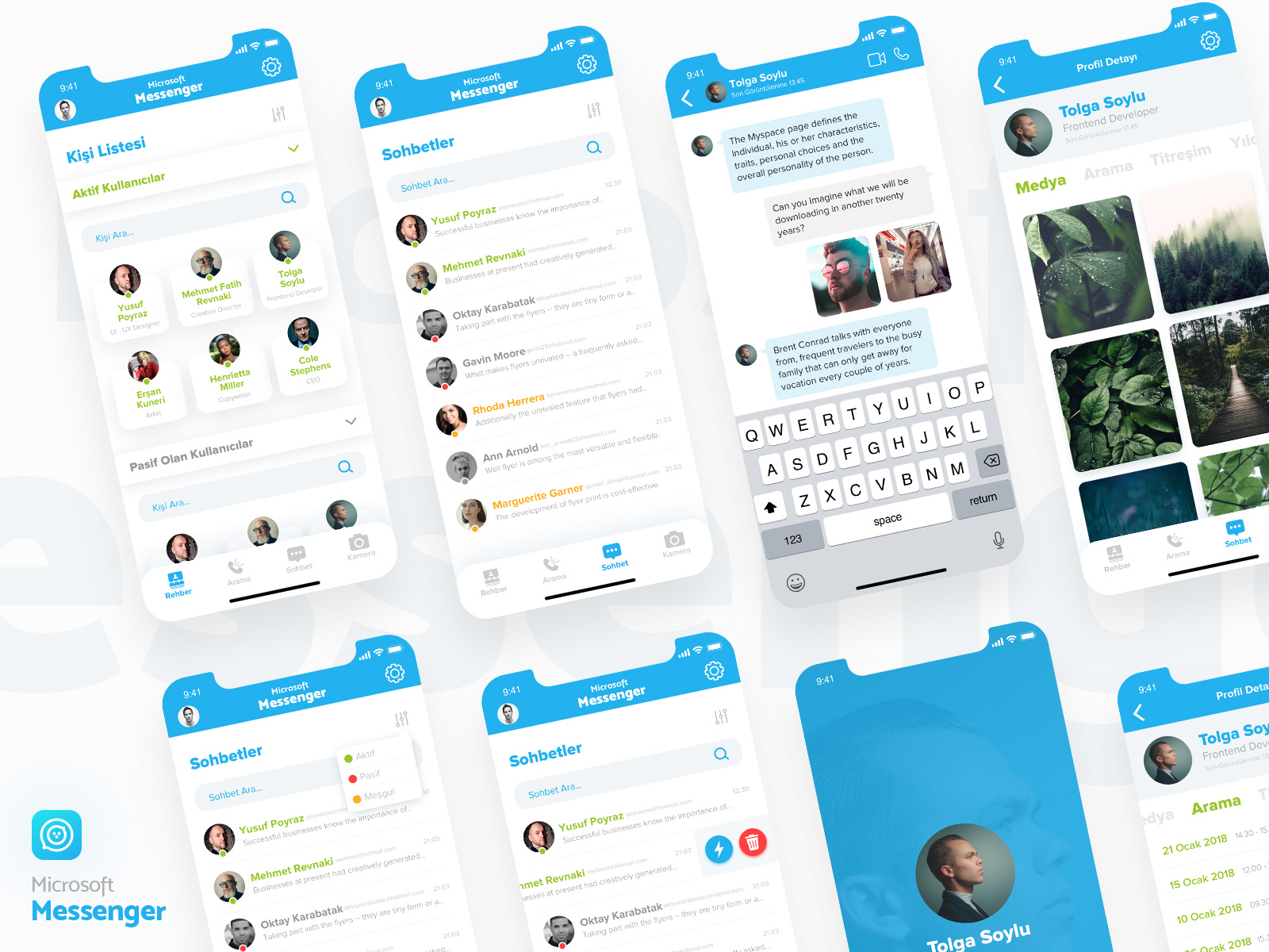 Microsoft Messenger UI-UX by Yusuf Boyraz on Dribbble