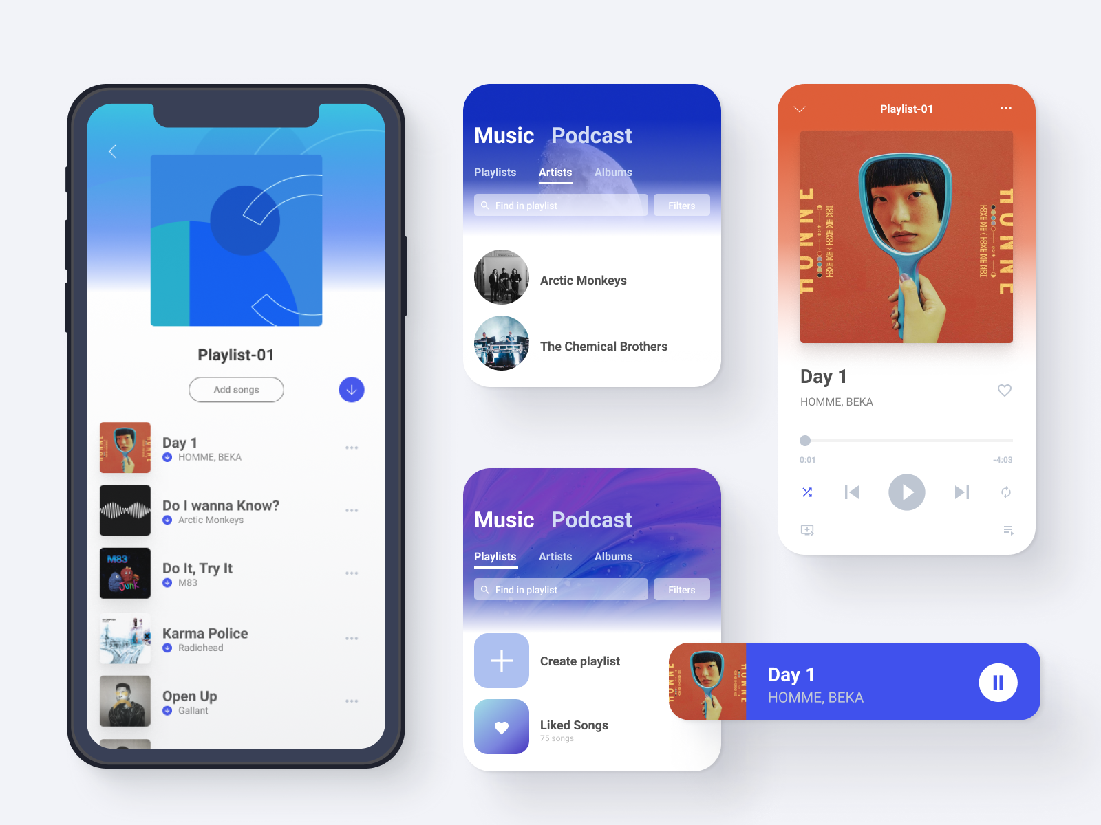 Music playlist UI by Andrea Yang_Yanez on Dribbble