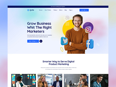 Digital Marketing Agency PSD Template by Masud ~ UI/UX Designer for ...