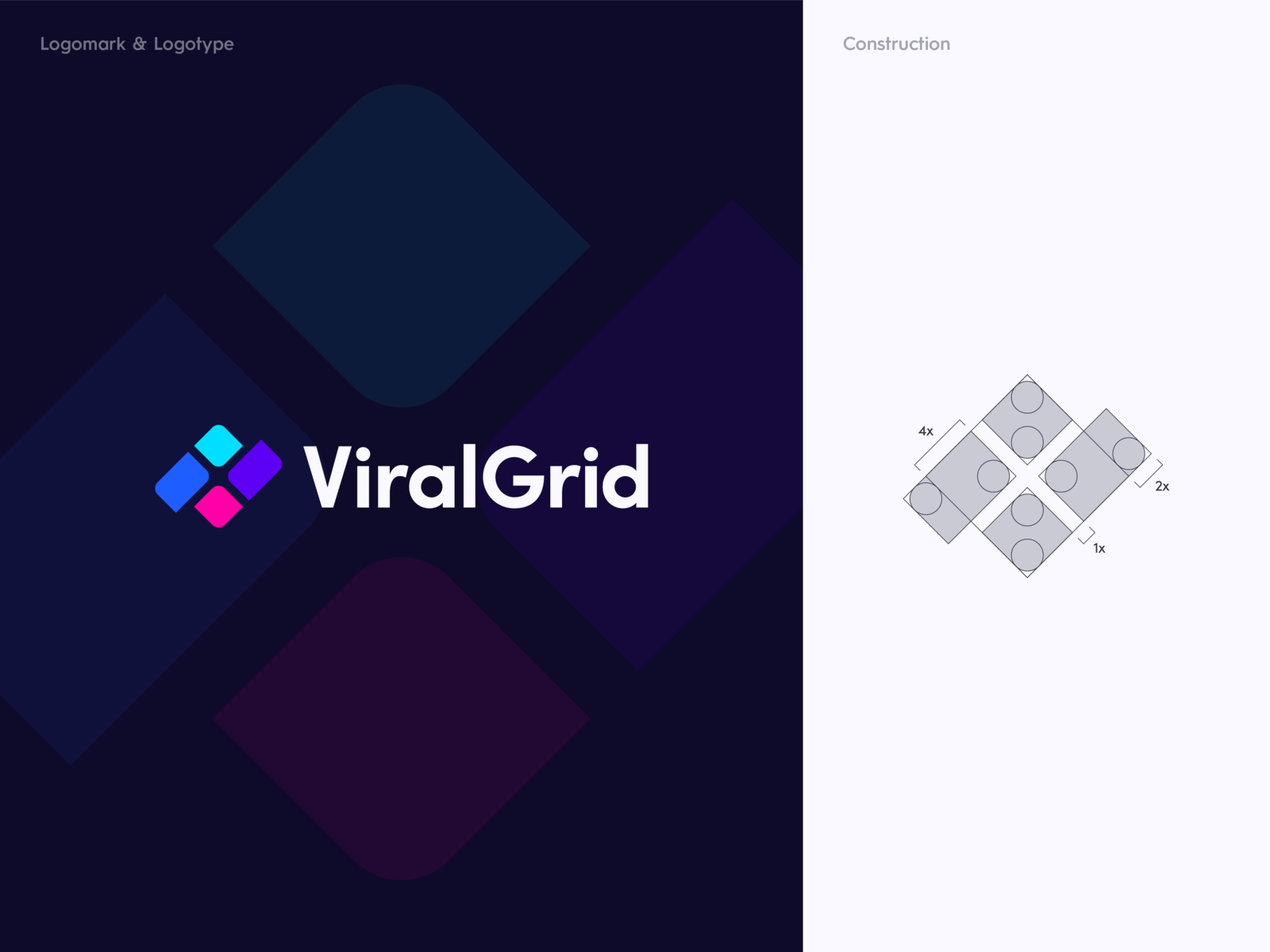 Viral Grid Logo Design by Hristijan Eftimov Logo Design on Dribbble