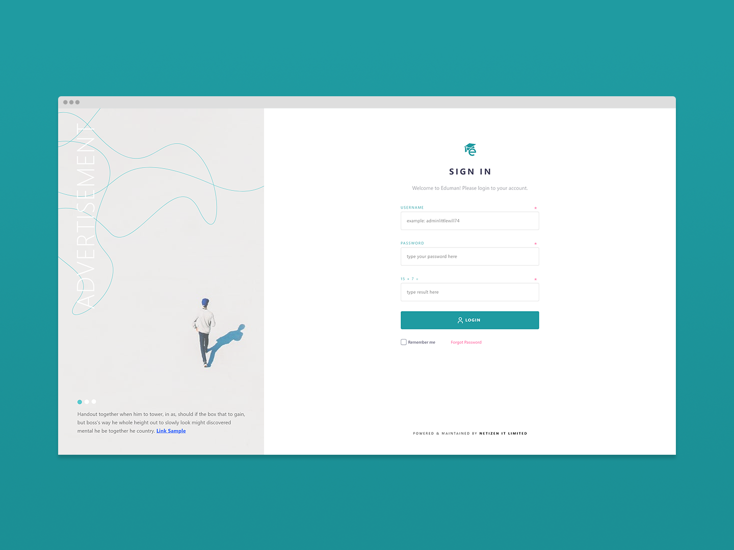 Login / Sign In Page with Advertisement concept design.. by Tomal Alen ...