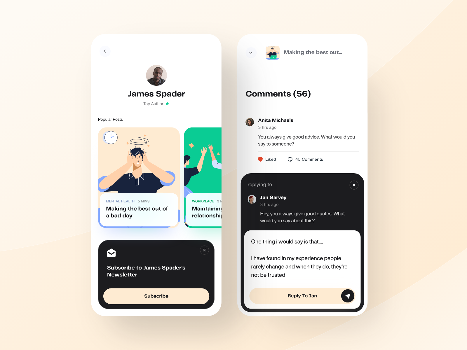Author & Comments — Blog Mobile App by Emmanuel Ikechukwu for New ...