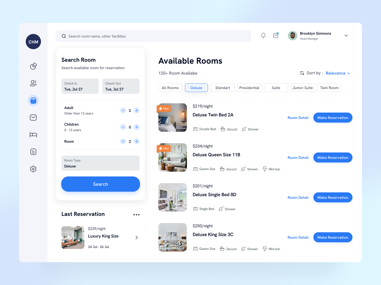 Hotel Reservation Page by Mohammad Firdaus on Dribbble
